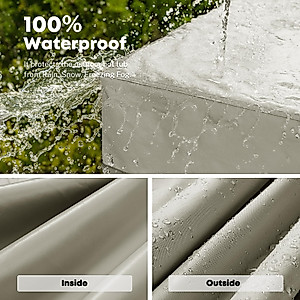 PatioGem Hot Tub Cover Protector, Outdoor SPA Covers for Hot Tub, Heavy Duty 600D Polyester Waterproof UV Protection Hot Tub Covers Replacement, Square SPA Cover Protector 95 x 95 x 20 inch, Grey