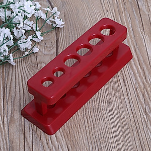 Plastic Test Tube Rack,1pc Test Tube Holder 6 Holes Laboratory Test Tube Rack Holder Red Stand Burette Stand Shelf for Test Tubes