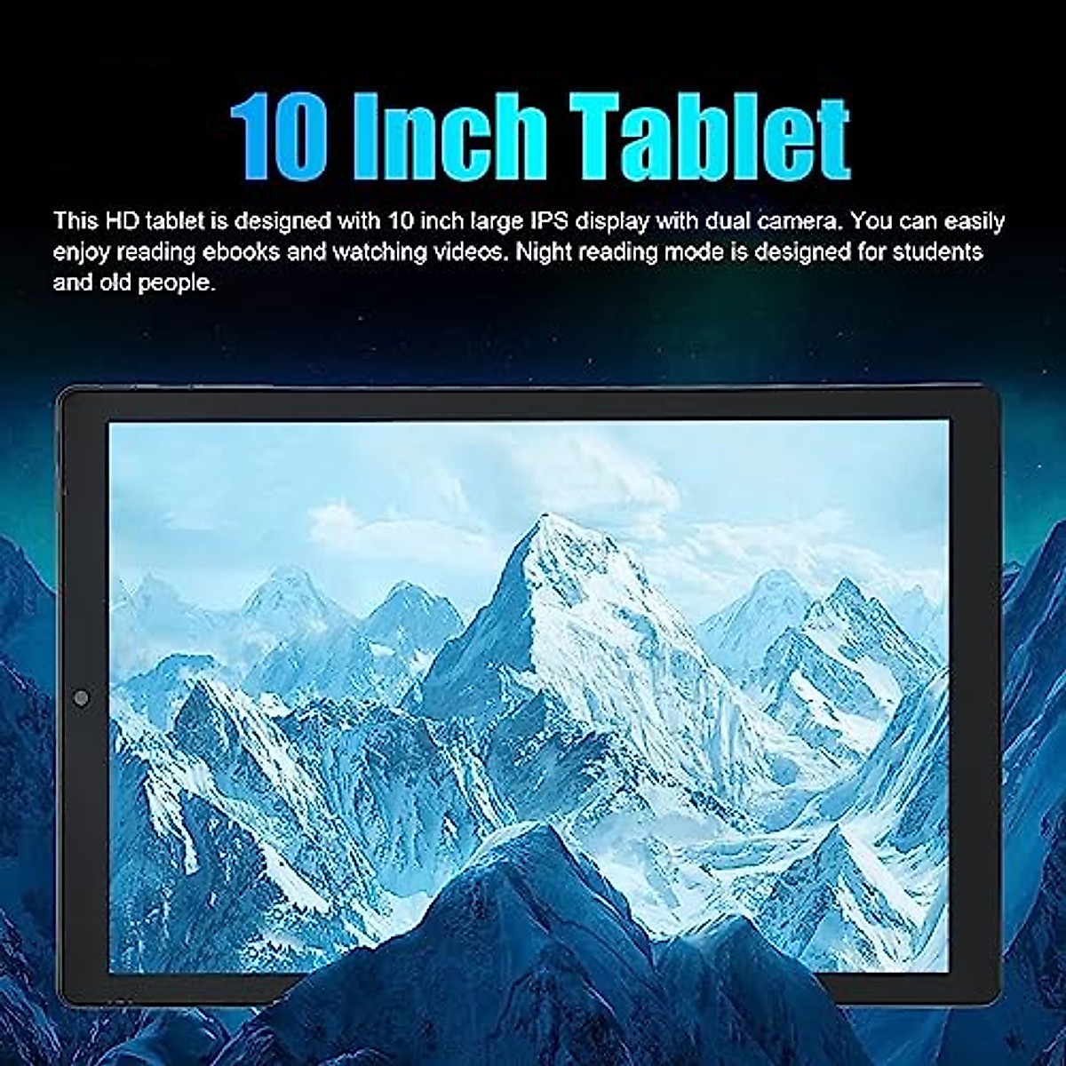 DAUZ Student Tablet, Octa Core CPU 10 Inch Black 5000mAh Office Tablet 4GB RAM 64GB ROM 3 Card Slots for Study (US Plug)