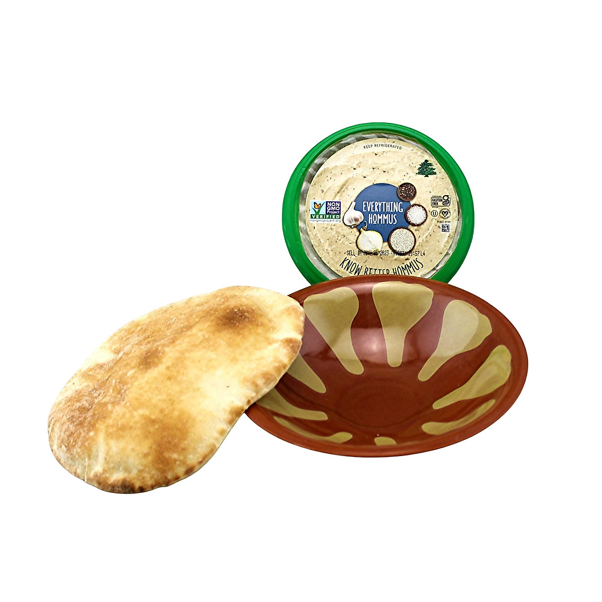 Dependable Industries inc. Essentials 2 Piece Set Melamine Hummus & Guacamole Serving Dip Bowl Condiment Humus Dish