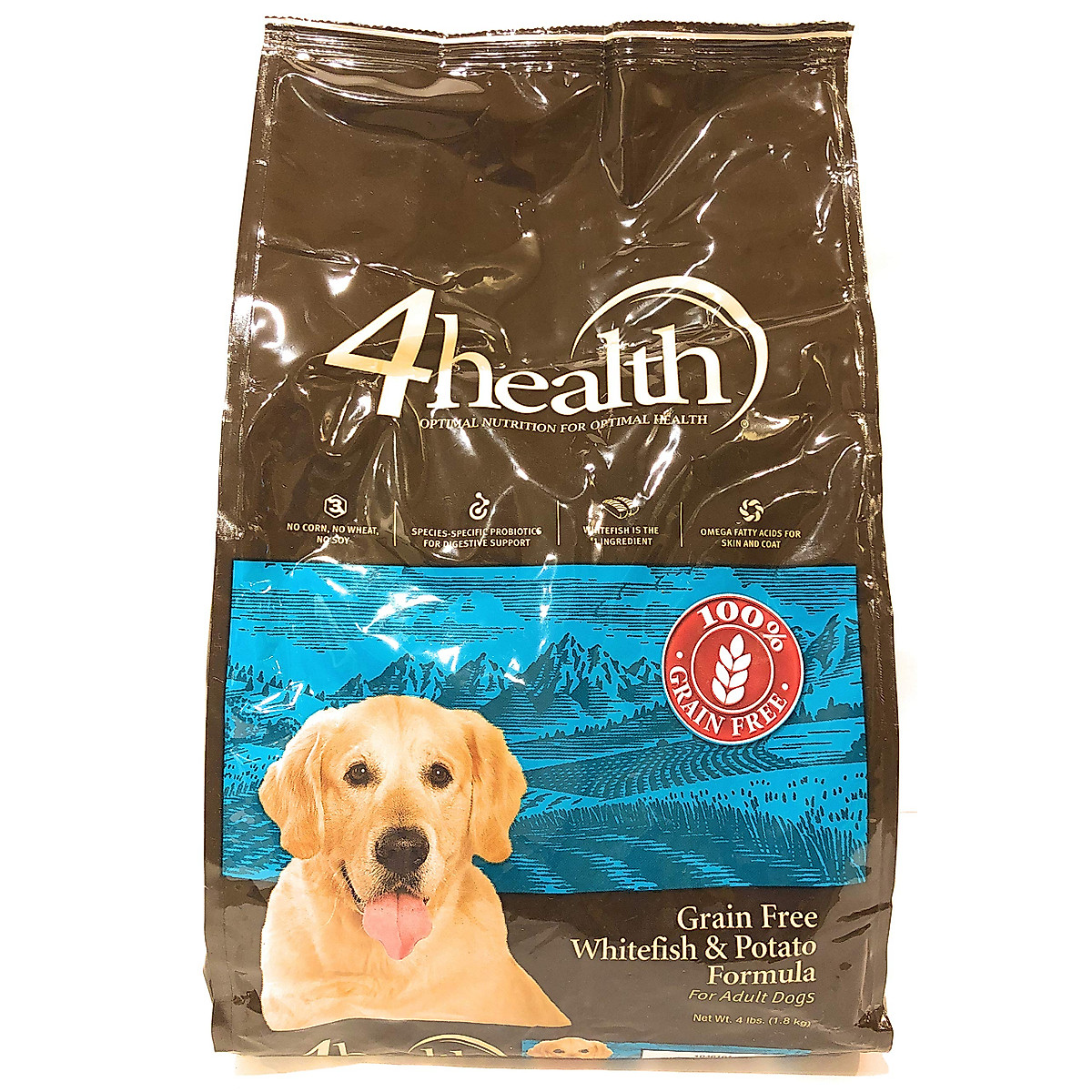 4health Tractor Supply Company Grain Free Adult Dog Food, Whitefish & Potato Formula, 4 lb Bag