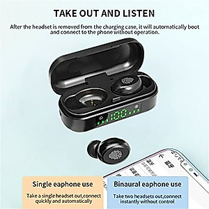 Wireless Earbuds Blue-Tooth 5.0 Earbuds Wireless Charging Case with LED Digital Display, Mini Stereo Headphones in-Ear Ear Buds Sport Headsets Running Headphones for All Smartphones (A)