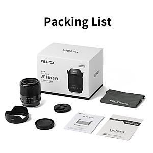VILTROX 28mm f/1.8 FE Full-Frame Autofocus Lens for Sony E-Mount Camera a7 a7II a7III a7R a7RII a7RIII a7RIV a7S a7SII a9 a7C a5100 a6300 a6600
