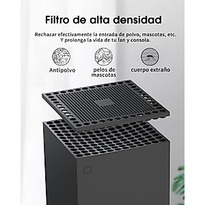 Dust Filter Cover for Xbox Series X, AOLION Xbox Series X Accessories, 21PCS Xbox Accessories with 1 Top Dust Filter Cover, 2 Holders, 2 Back Dust Filter Covers, 8 Silicone Plugs and 8 Thumb Grip Caps