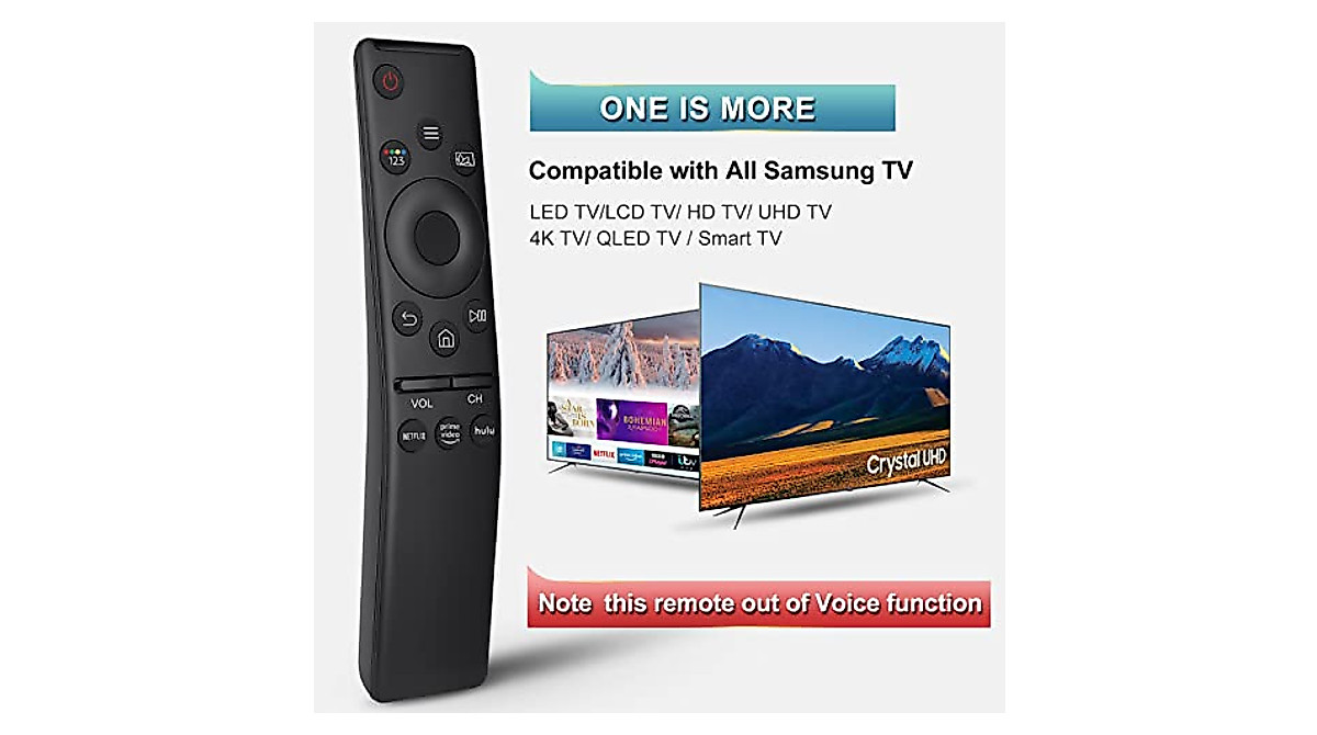 Universal Samsung TV Remote Replacement with Streaming Hotkeys