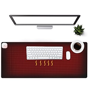 Warm Desk Pad, Office Desk Mat,Olidik 3 Speeds Touch Control Warm Big Mouse Pad, 31" x 13" Extended Edition Gaming Mouse Pad, Foot Warmer Pad (Black)