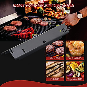 Cozilar Grill Burner Covers for Dyna-Glo Grill Replacement Parts, 15 Inch Grill Heat Plates Heat Shield BBQ Gas Grill Replacement Parts Accessories Porcelain Steel for Dyna-Glo DGH474CRP, DGH485CRP