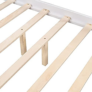 HYC Wood Full Size Daybed with Drawers Storage, Teens Adults Dual Use Sofa Bed for Bedroom, White