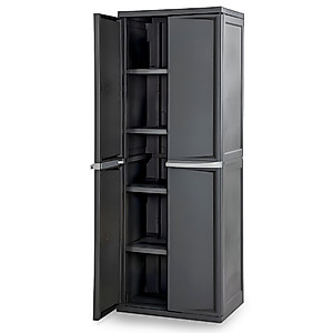 Sterilite 01423V01 4 Shelf Cabinet, Grey, 1-Pack