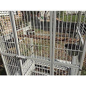 4 Size, Castle PlayTop Parrot Cage for Large Macaws Cockatoos African Grey Amazon (40" x 30" x 72"H White Vein)