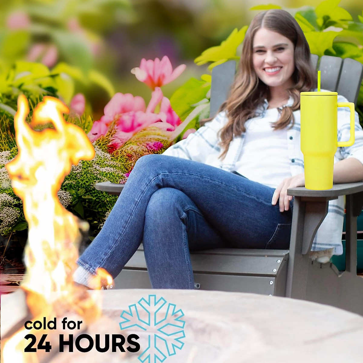 Kiki New York Tumbler with lid (Neon Yellow)