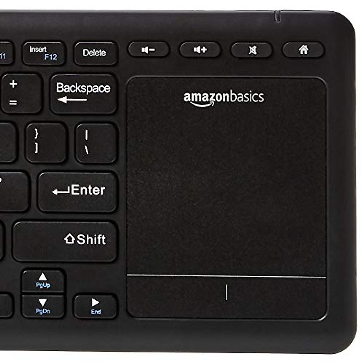 Amazon Basics Wireless Keyboard with Touchpad for Smart TV - US Layout (QWERTY), Black
