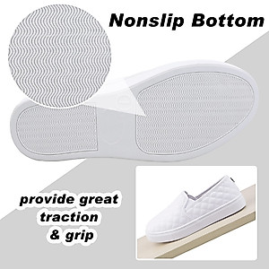 NCCB Girls Sneakers Slip On Casual Sneakers for Girls Nonslip Comfort Lightweight Flats Shoes for Big Girls Little Girls White Size 2