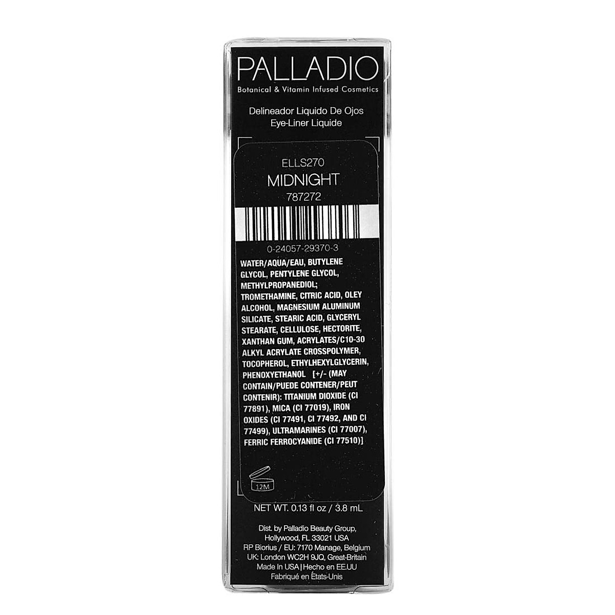 Palladio Liquid Eyeliner, Highly Pigmented and Waterproof Eyeliner, For Intense Eye Definition, Smear-proof Eyeliner Liquid, Includes Easy Grip Wand and Felt Tip Eyeliner Applicator, Midnight