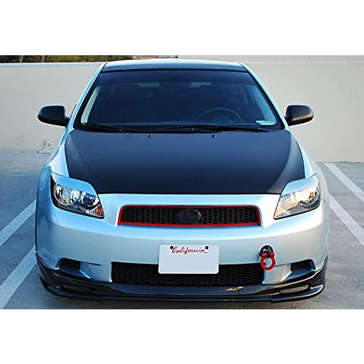 iJDMTOY JDM Red Track Racing Style Tow Hook Ring Compatible With 2005-2010 Scion tC, Made of Lightweight Aluminum