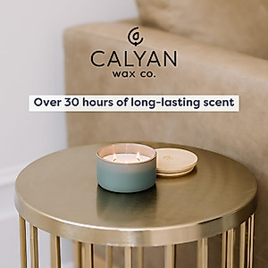 Calyan Wax Co. 3 Wick Candle, Evergreen + Eucalyptus Scented Candle, 30+ Hour Burn Time, 3 Wick Soy Candles, Non Toxic & Vegan Soy Wax, Glass Scented Candles, 7oz