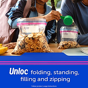 Ziploc Gallon Food Storage Bags, Grip 'n Seal Technology for Easier Grip, Open, and Close, 19 Count