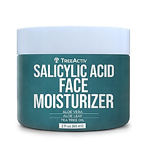 TreeActiv Salicylic Acid Face Moisturizer, 2 fl oz, Acne Treatment Face Cream for Oily Skin with and Tea Tree Oil, For Teens and Adults with Acne Prone Skin and Cystic Acne, 90 Day Supply