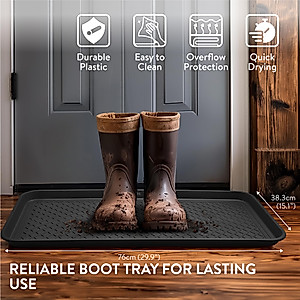 Navaris Set of 3 Shoe Drip Trays - Multi-Purpose Boot Tray for Rain Boots, Winter Boots, Sneakers - For Indoor and Outdoor Use in All Seasons - XL