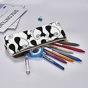 OUZPGAQ Cute Black Cat Pencil Case Anime Makeup Cosmetic Bag Stationary Kawaii Pencil Box Pouch Gadget Organizer Bag with Zipper Gift for Kids Teacher