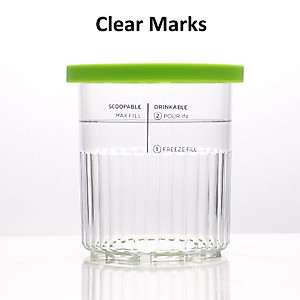 KUCHZUBE Replacement Pints Containers with Sleeve Compatible for Ninja Creami Deluxe NC501, NC500 Series - Silicone Lids - BPA-Free (24OZ, 4 Pack - Blue, Pink, Green, Yellow)