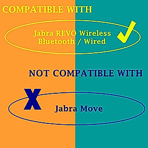 TaiZiChangQin Ear Pads Cushion Memory Foam Earpads Replacement Compatible with Jabra REVO Wireless Bluetooth / Wired Headphone ( Protein Leather )