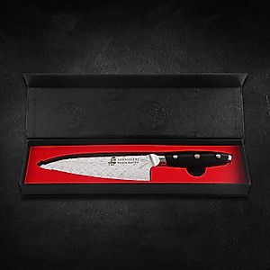 TUO Chef Knife - 7 inch Professional Kitchen Knife - Japanese Gyuto Knife - G10 Full Tang Handle - BLACK HAWK S Series with Gift Box