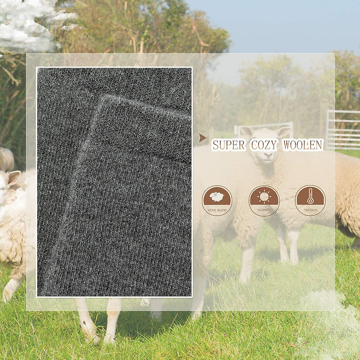 HowJoJo Toddler Boys Wool Socks Kids Winter Warm Socks Dinosaur Crew Socks 6 Pack 3t-4t/4t-5t