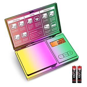 ORIA Digital Pocket Scale, 200g/0.01g Digital Gram Scale, Jewelry Scale, Food Scale, with 6 Units, LCD Display, Unique Colorful Design, Batteries Included
