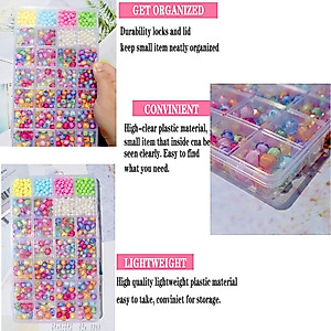 QYING 2Packs 28 Grids Plastic Organizer Box,Clear Beads Organizers Storage Box with Fixed Dividers,Acrylic Organizers Box for Jewelry,Beads,Earrings, Art DIY, Craft