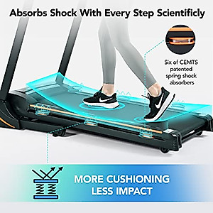 RENESTAR Treadmills for Home, Treadmill with 0-15% Auto Incline, 3HP Folding Treadmill for Running Walking with 280LBS Weight Capacity, Incline Treadmill Equipped with Bluetooth & Pulse Monitor