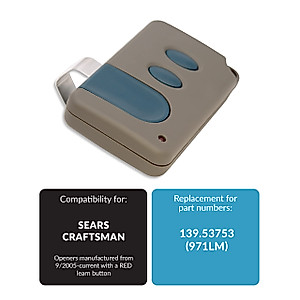 Garage2Go Garage Door Remote Replacement for Sears Craftsman (139.53681) 971LM (Red Learn Button) (2 Pack)