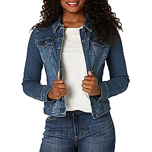 Riders by Lee Indigo Women's Iconic Denim Jacket, Weathered-Medium Blue