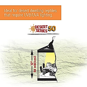 Zilla Reptile Pet Habitat Lighting UVB Fluorescent Desert T8 Light Bulb, 15 Watt