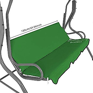 Yuehuam Patio Swing Cushion Cover Replacement for 3 Seaters Courtyard Garden Swing Seat Cover Replacement 3-Seat Cover Waterproof Protection Cover 59x20x3.9Inch (Swing Not Included)