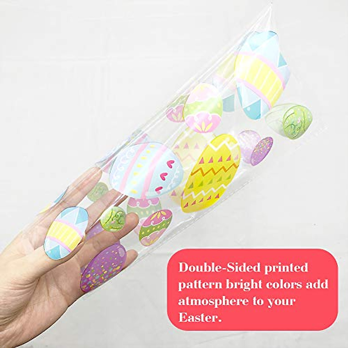 Hifunwu 120 Pack Easter Cookie Bags Easter Treat Bags Easter Cellophane Bags with Ties for Cookie Candy Easter Party Supplies