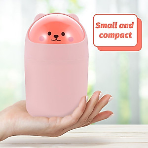 Garneck Desktop Trash Can Office Containers with Lids Computer Trash Can Desktop Garbage Can Slim Trash Can with Lid Wastebaskets Mini Trash Bin Plastic Trash Can for Table Swing Car