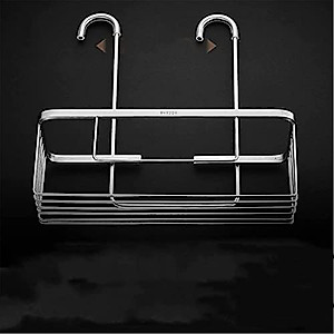 Tbkoly Hanging Basket Bathroom Shelf Storage Rack Shelves,Hanging Shower Caddy Stainless Steel Punch-Free Shower Room Shower (Color:Silver,Size:One Size)