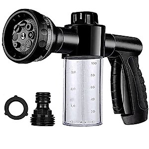Horse Soap Sprayer Nozzle 8 Function, Car Wash Soap Sprayer Foam Sprayer Gun with 3.5oz/100cc Soap Dispenser Bottle, Car Wash Mitt, Foam Sprayer for Car Washing, Pets Showering