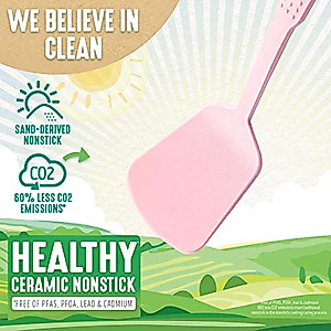 GreenLife Cooking Tools and Utensils, 7 Piece Nylon Set including Spatulas Turner Spoons and Tongs, Heat Resistant Spatula and Spoons, BPA-Free, Pink