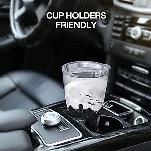 jshmgchw 3d Halloween Moon 20oz Tumbler, Car Cup With Lid And Straw, Spill-Proof, Stainless Steel Double Wall Vacuum Insulated Reusable Coffee Travel Mug, For Cold Drinks, Hot Beverage