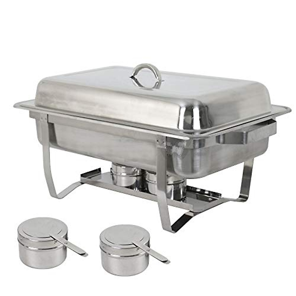 Uniquely Designed Frame, 4 Pack Catering Stainless Steel Chafer Chafing Dish Sets 8 Qt Party Pack