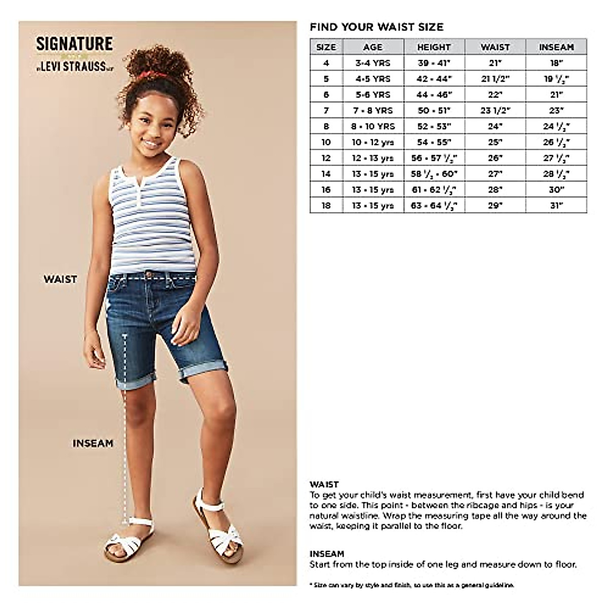 Signature by Levi Strauss & Co. Gold Label Girls' Super Skinny Jeans, Black Diamond, 14