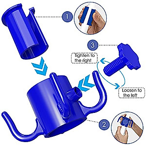 Linkidea 4 Pack Beach Umbrella Hanging Hooks, Plastic Adjustable Travel Umbrella Hooks for Towels, Camera, Sunglasses, Bags