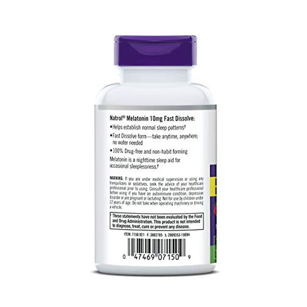 Natrol Melatonin Fast Dissolve Tablets, Helps You Fall Asleep Faster, Stay Asleep Longer, Easy to Take, Dissolve in Mouth, Strengthen Immune System, Maximum Strength, Strawberry Flavor, 10mg, 100Count