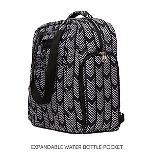 Sarah Wells Kelly Convertible Breast Pump Bag and Backpack with Carrying Handles - 1 Count (Pack of 1) - Black and White