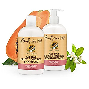 SheaMoisture Shampoo and Conditioner Papaya & Neroli 2 Count Shampoo For Women All Day Frizz Control 13 oz