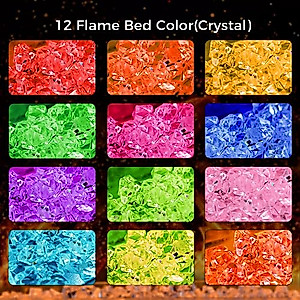 Joy Pebble Electric Fireplace Heater, Free-Standing 3D Infrared Fireplace Stove with Remote Control &Timer, Adjustable Flame Colors, Brightness and Speed, Overheating Protection, 5100 BTU,1500W