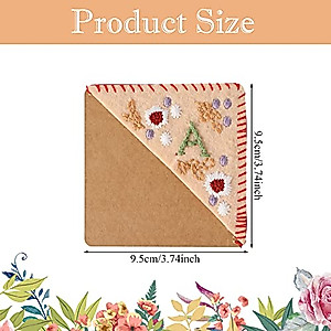 Lifemaison Personalized Hand Embroidered Corner Bookmark,Felt Triangle Page Stitched Corner Handmade Bookmark,Unique Cute Flower Letter Embroidery Bookmarks Accessories for Book Lovers