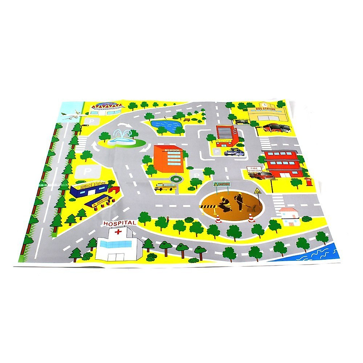 Diecast Police and Rescue Emergency Crew With Play Mat, 46 Pcs Toy Playset Emergency Vehicle Theme